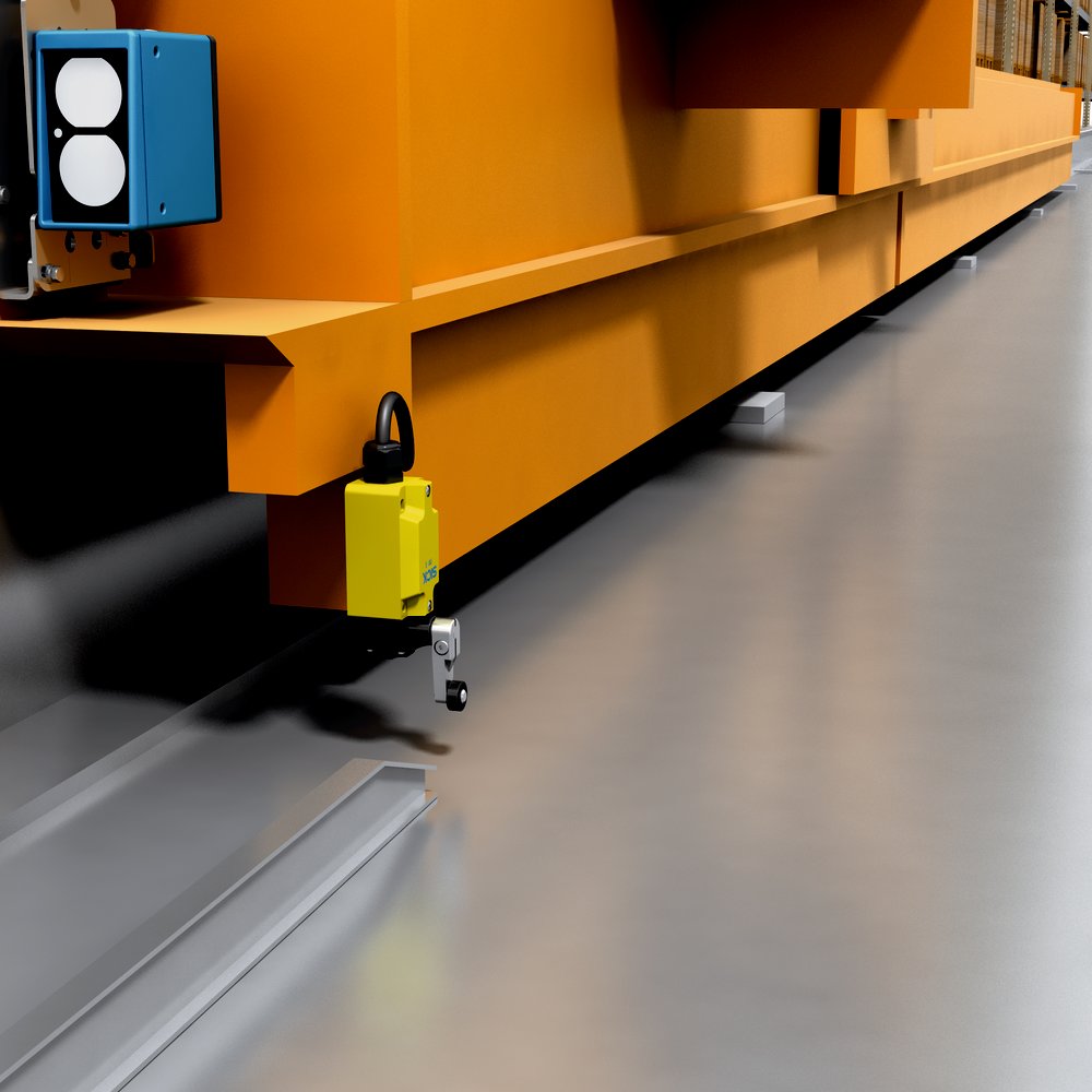 Safe end position monitoring at the stacker crane