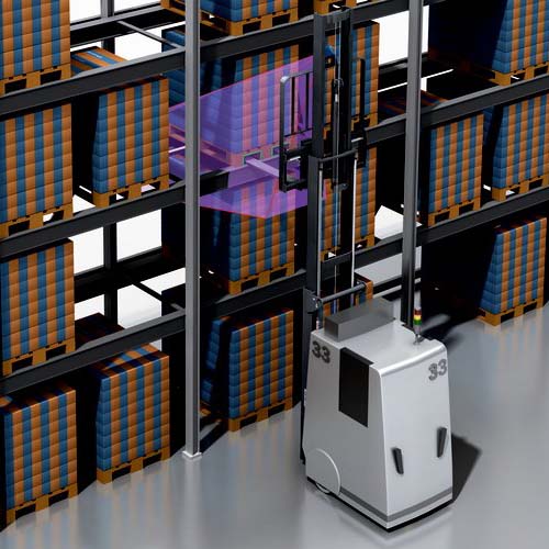 Detection and position determination for pallet pick-up using an app