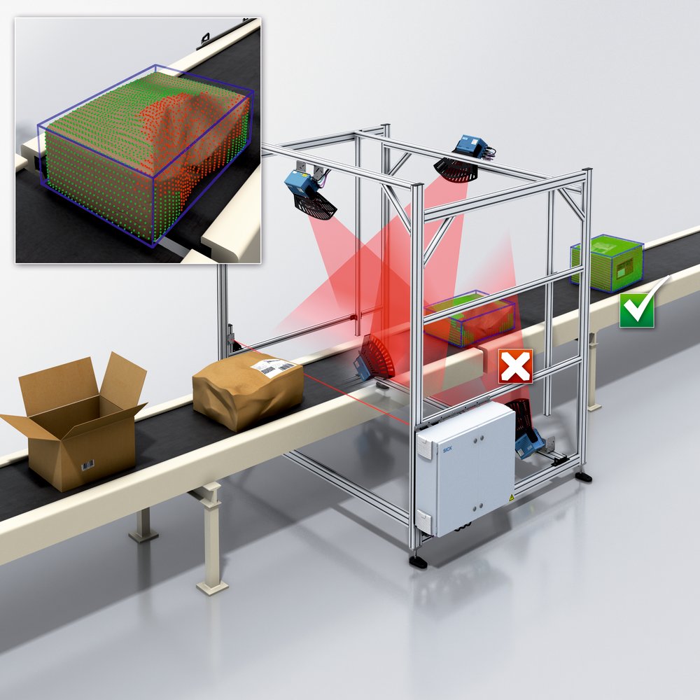 Dynamic deformation detection of parcels on the conveyor belt